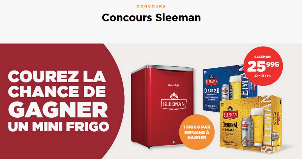 Concours Couche-Tard Gagnez un mini frigo Sleeman par semaine
