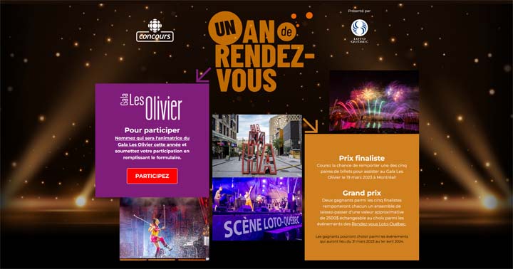 Concours Radio-Canada Un an de rendez-vous - Billets spectacles